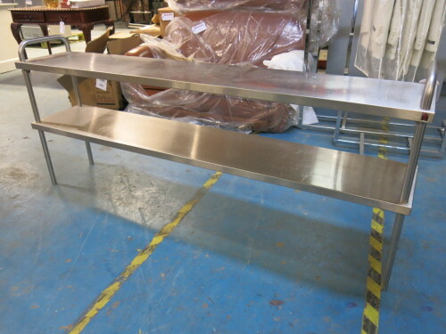 2 Tier Stainless Steel Shelf. Size H70 x W180 x D33cm.