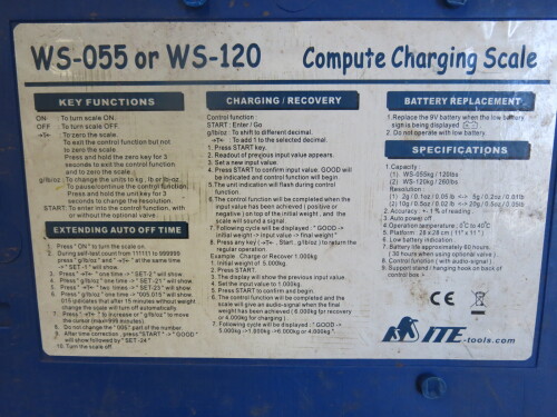 ITE Aircon & Refrigerant Compute Charging Scale, Model WS-120. Comes ...