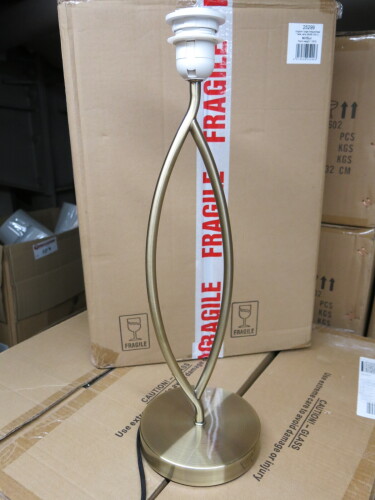 14 x Boxed/New Kingdom Large Antique Brass Table Lamps (No Shade). Size ...