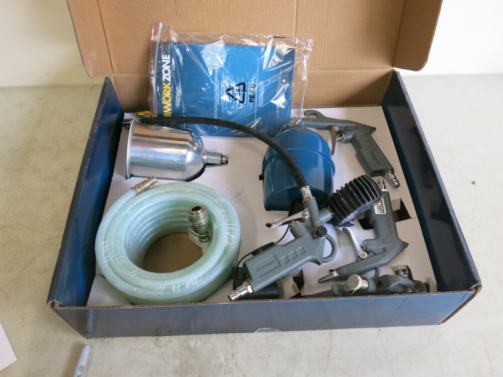 Workzone Air Compressor Accessory Kit to Include Paint Spray Gun Washing Gun Air Blow Gun Tyre Inflator Hose
