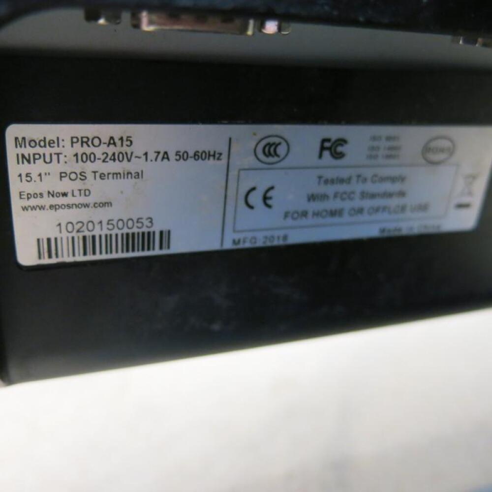 EPOS Now System to Include: 1 x Touchscreen 15 POS Terminal, Model PRO ...