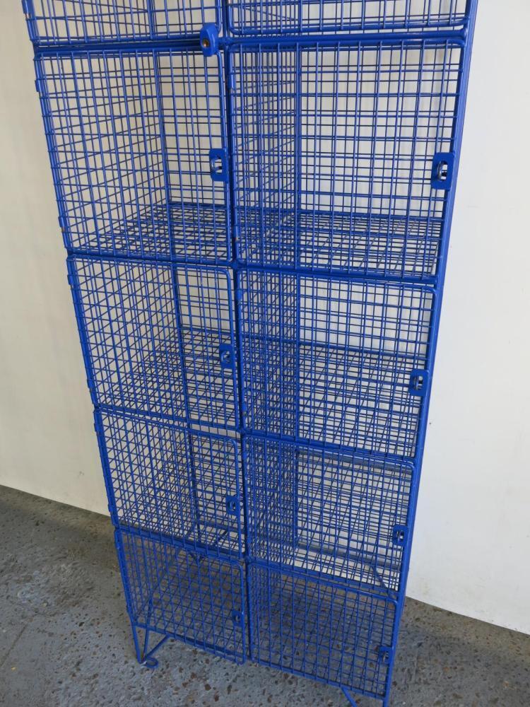Wire 12 Cube Employee/Storage Rack in Blue. H200 x W60 x D40cm.