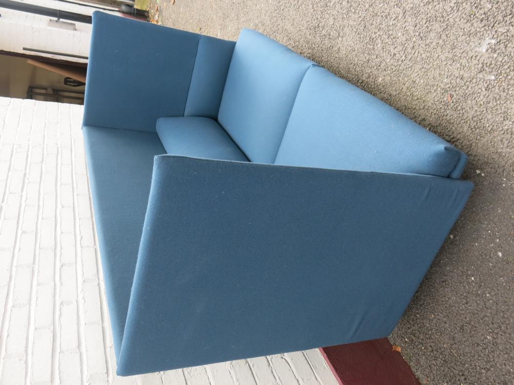 Designer German Made, High Back Two Seater Breakout Sofa in Light Blue ...