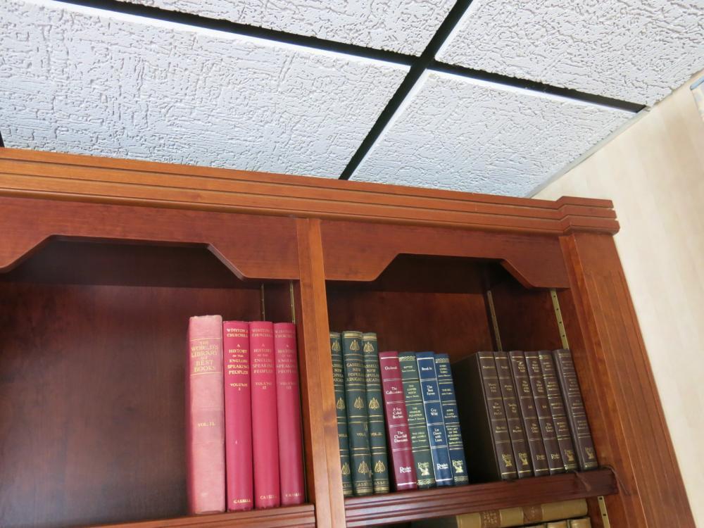 Bespoke 4 Section Oak Veneer Book Case with Plinth & 24 Adjustable ...