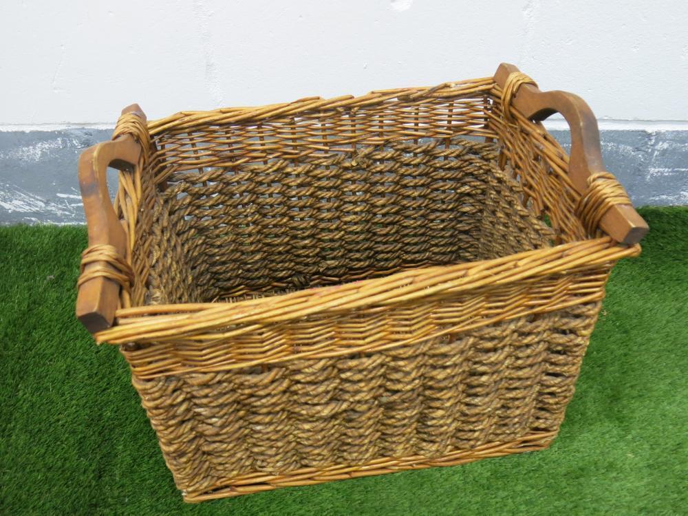 Wicker Basket with Handles, Size H40 x W50 x D35cm.
