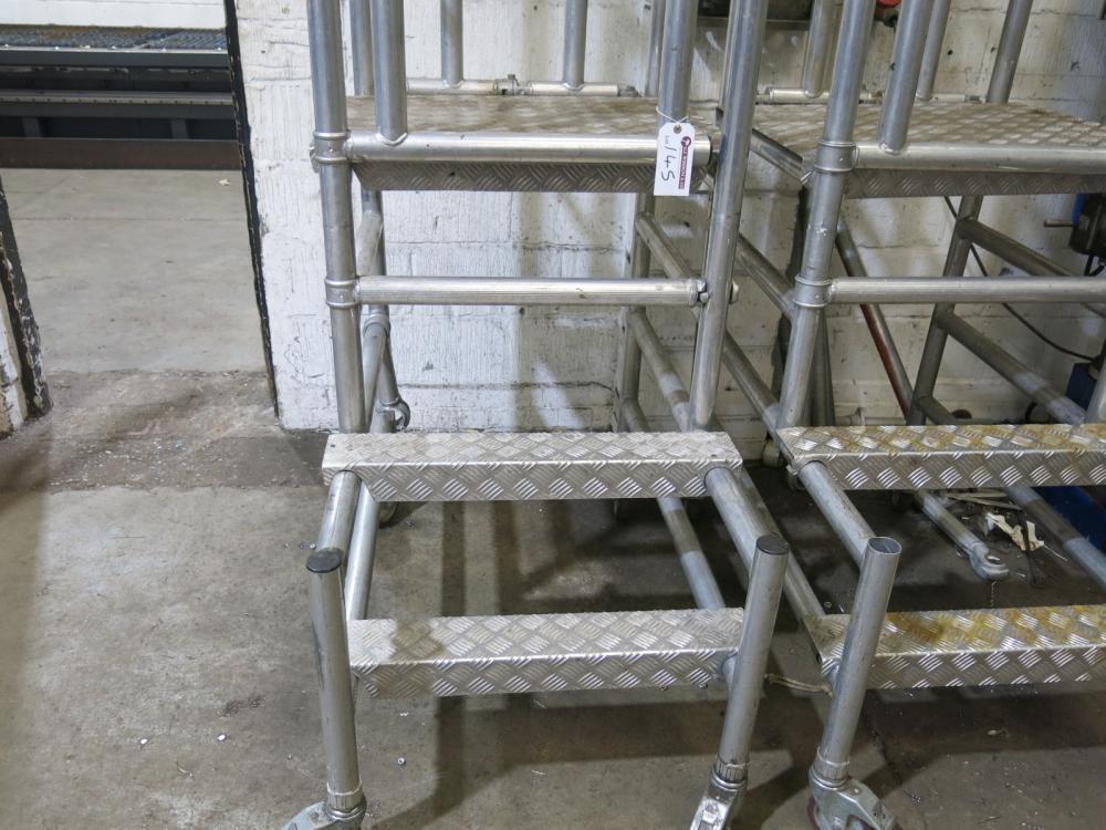 Heavy Duty Aluminium Podium Steps On Castors, Size H2.2m x W70cm x D115cm.