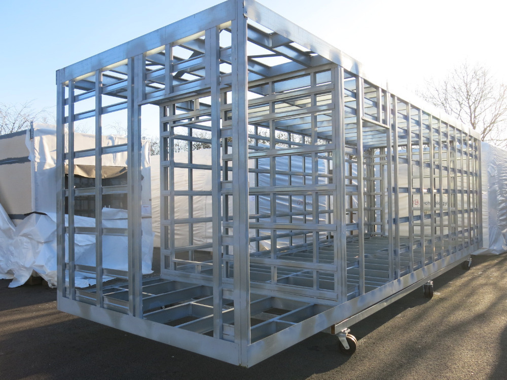 Galvanised Steel Modular Building Bare Carcass. Size 9.85m x 3.1m. NOTE ...