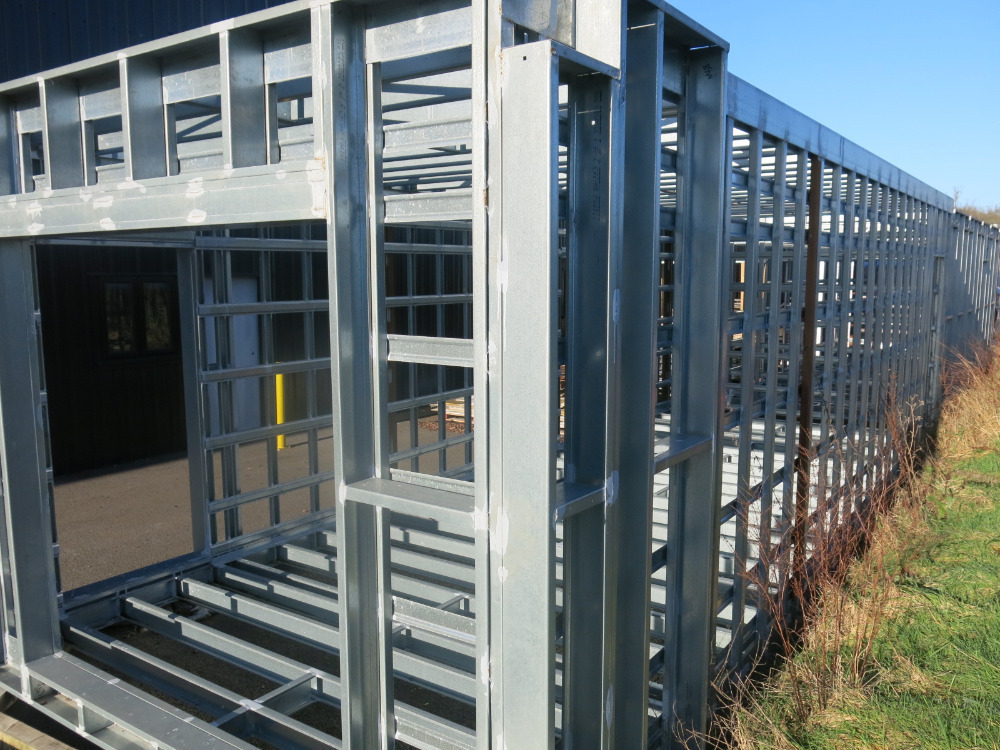 Galvanised Steel Modular Building Bare Carcass. Overall Size 9.5m x 3.6m.