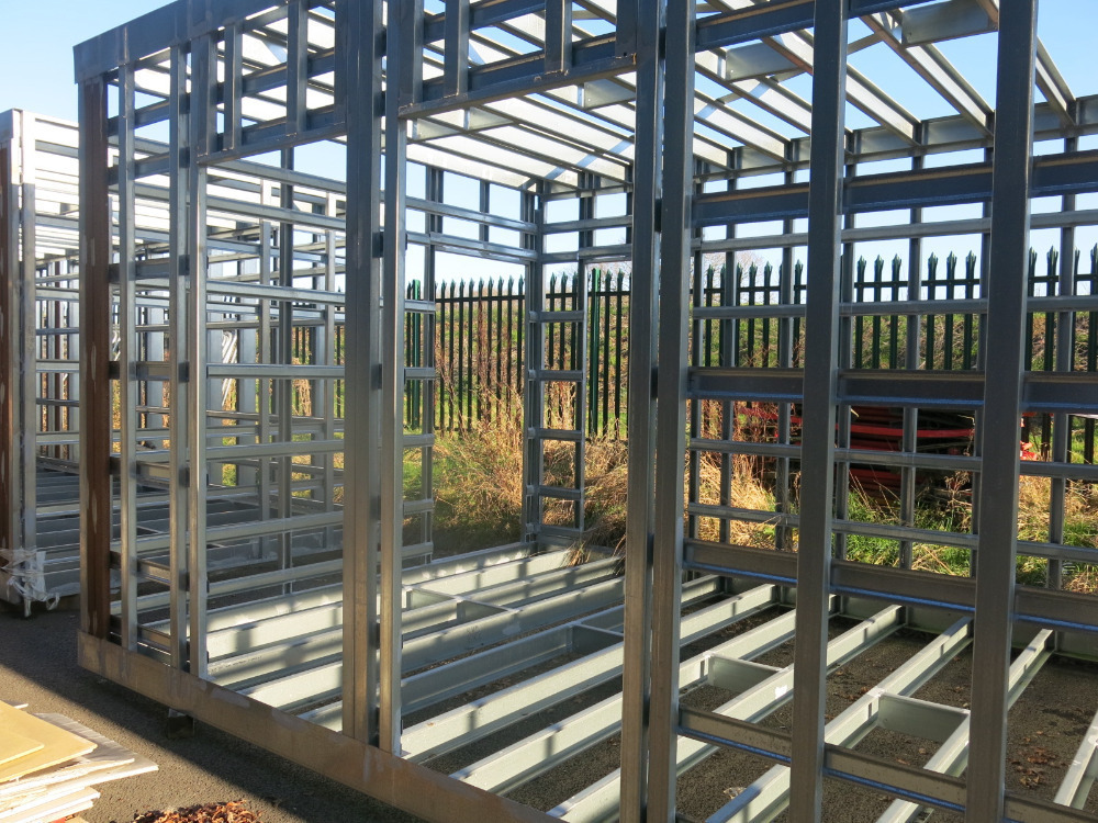 Galvanised Steel Modular Building Bare Carcass. Overall Size 9.5m x 3.6m.