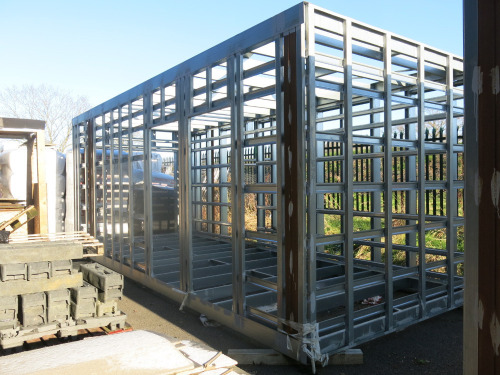 Galvanised Steel Modular Building Bare Carcass. Overall Size 9.5m x 3.6m.