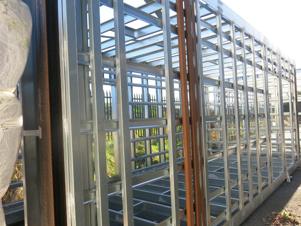 Galvanised Steel Modular Building Bare Carcass. Overall Size 9.5m x 3.6m.