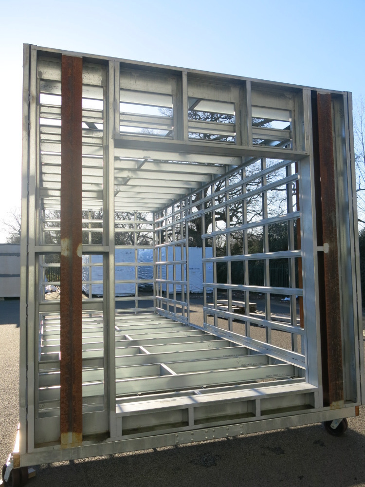 Galvanised Steel Modular Building Bare Carcass. Overalll Size 7.5m x 3 ...