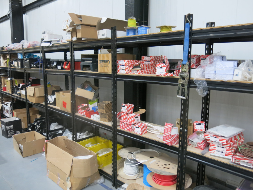 8 x Bays of Assorted Electrical & Plastic Plumbing Fixtures & Fittings ...