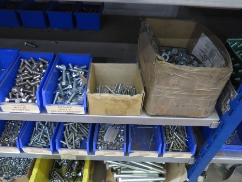 5 x Bays of Blue Parts Racking with Approx 260 x Lin Bins of Fixings ...