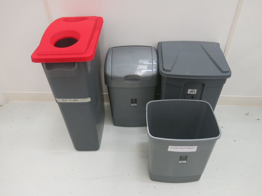 4 x Assorted Waste Bins.