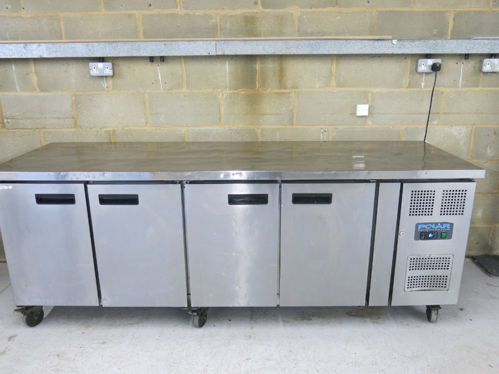 Polar Stainless Steel 4 Door Counter Fridge, Model G598, S/N 6174891 ...