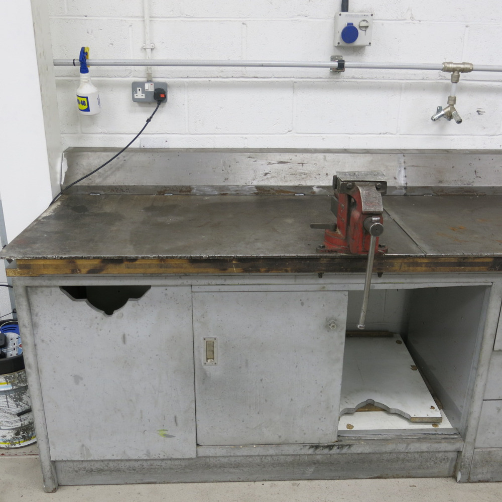 Bespoke Made Welding Bench with Thick Metal Top, Record 75 Bench Vise ...