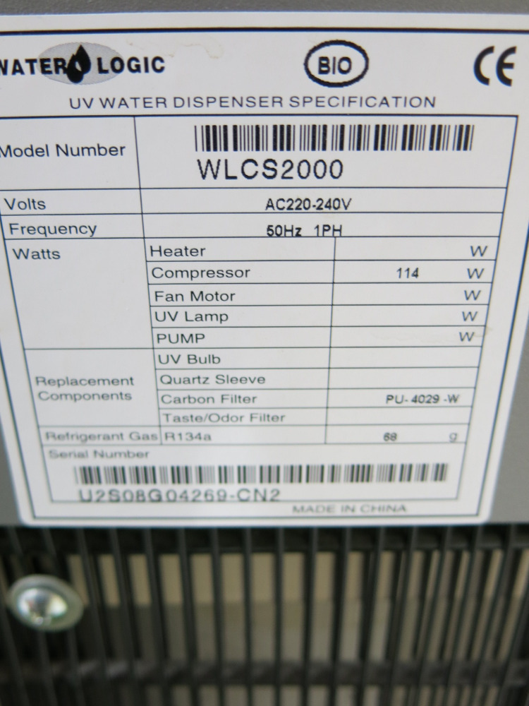 Waterlogic Floor Standing Mains Fed Water Dispenser, Model WLCS2000, S ...