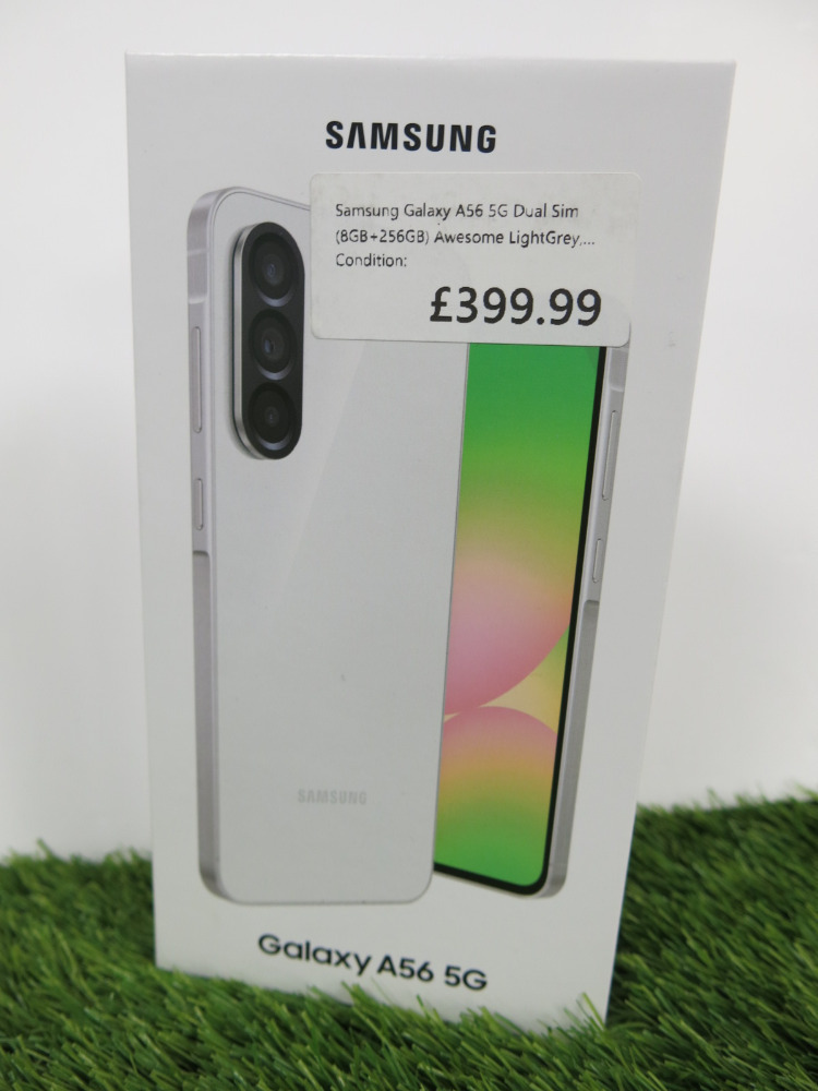 Boxed/New Samsung Galaxy A56 5G Dual Sim, Model SM-A566B/DS, 8GB 256GB Storage, Awesome Light Grey.