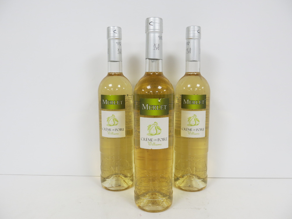 4 x Bottles of Merlet Crème De Poire Williams, William Pear Liqueur, 70cl.