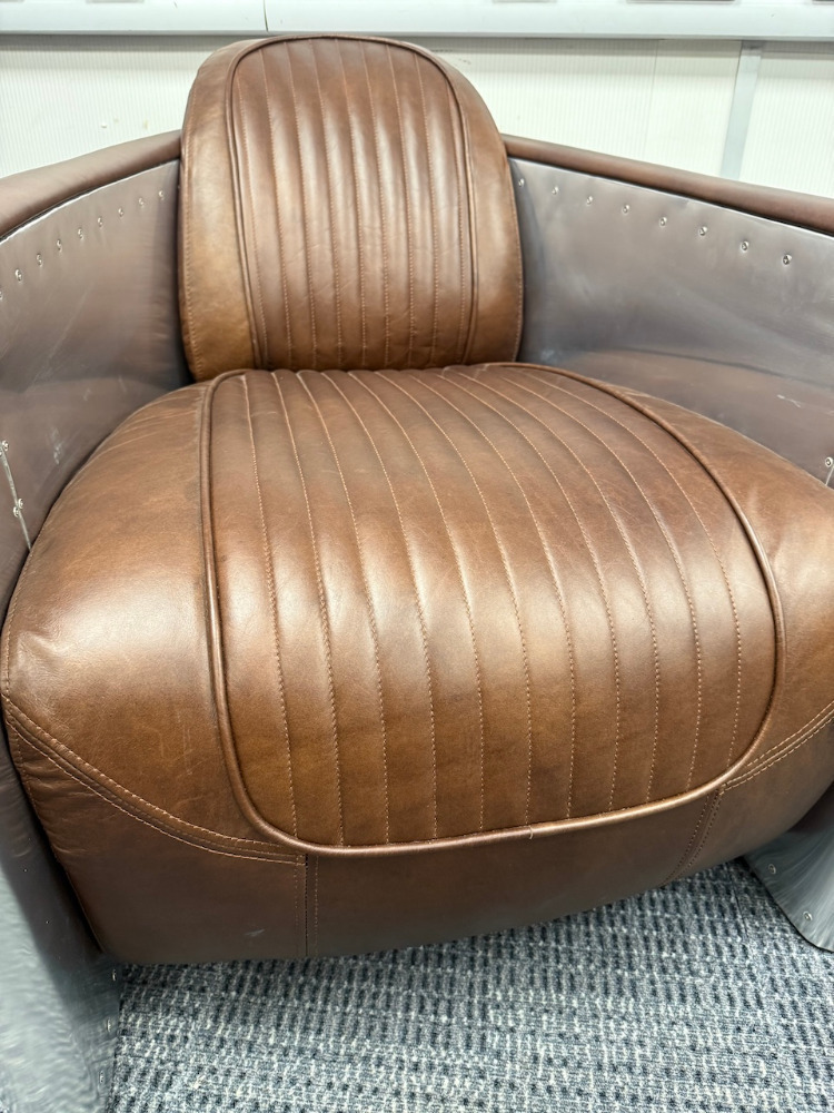 Timothy Oulton Aviator Tomcat Chairs in Brown Leather & Spitfire Design ...