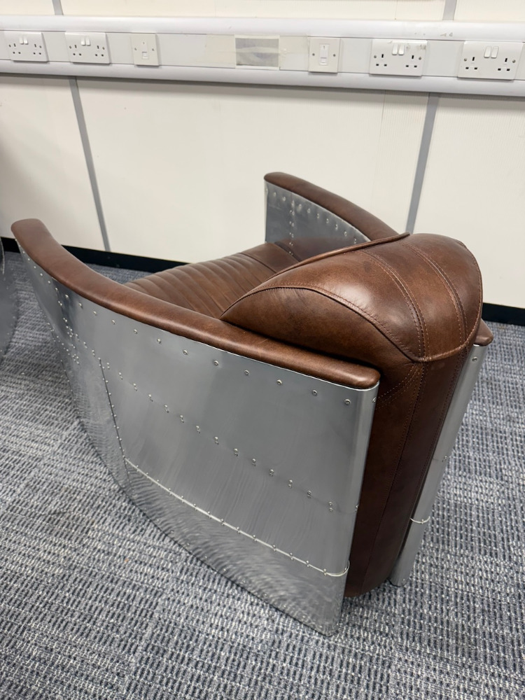 Timothy Oulton Aviator Tomcat Chairs in Brown Leather & Spitfire Design ...