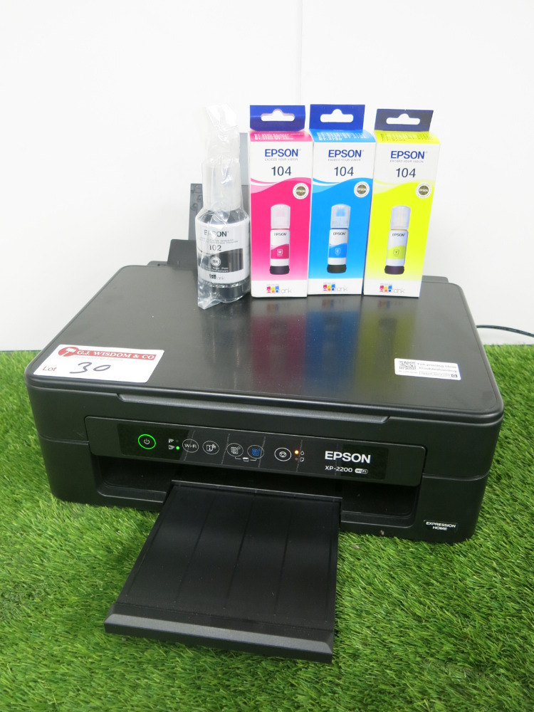 Epsom XP-2200 Wi-Fi Printer, Model C671B, with 4 x Ink Bottles to ...