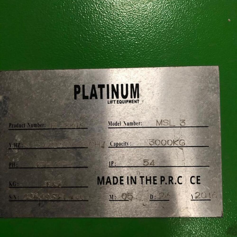 (2016) Platinum Scissor Action Portable Hydraulic 240v Vehicle Lifts