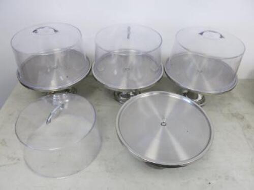 4 x 13 Counter Cake Display Stands with Perspex Covers