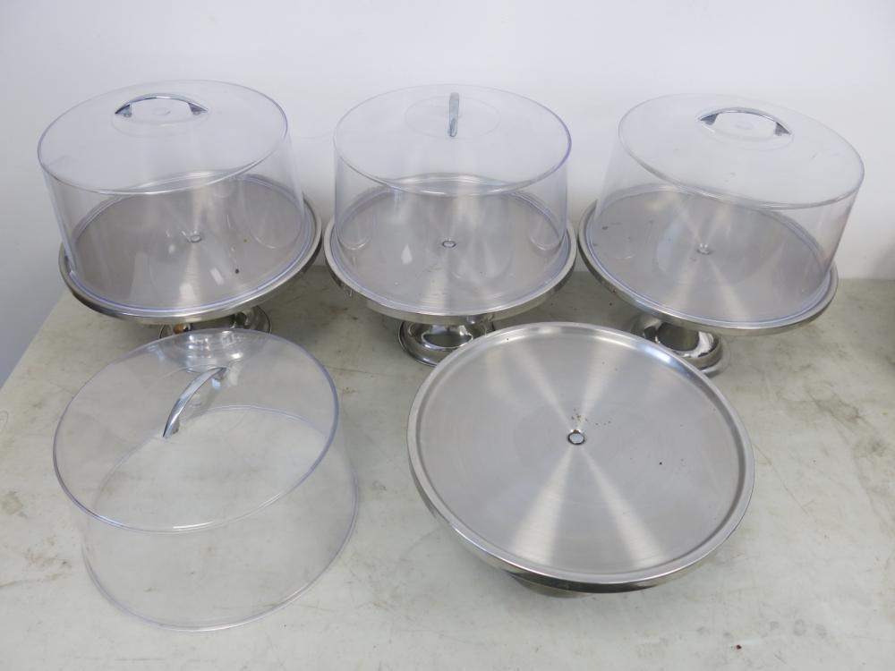4 x 13 Counter Cake Display Stands with Perspex Covers