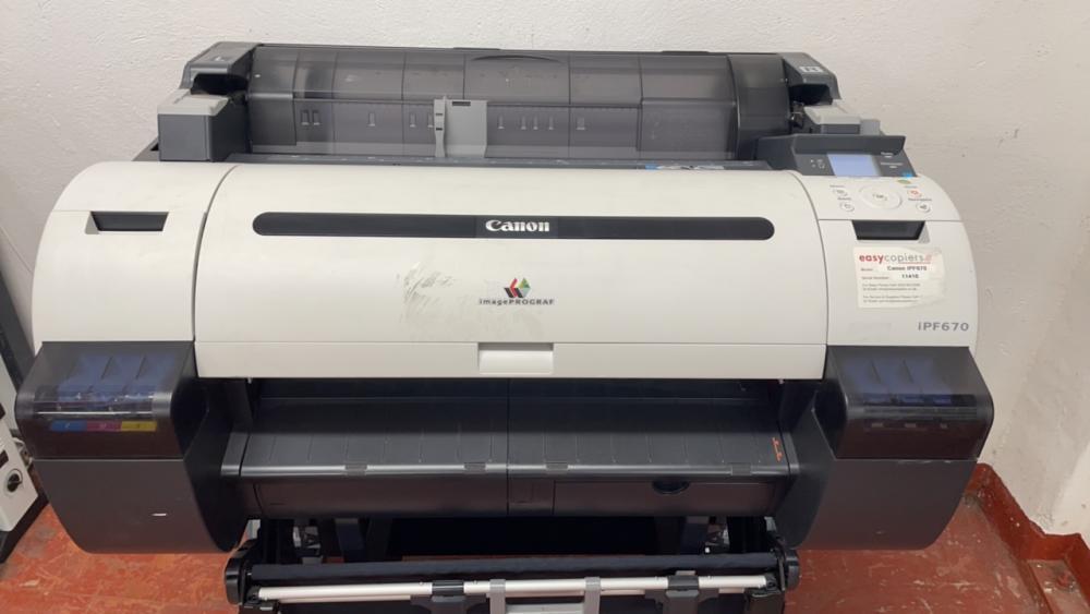 Canon image PROGRAF Large Format Color Printer, Model Ipf670, S/n 11416 ...